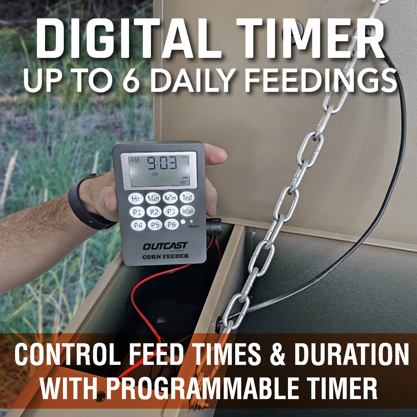 Outcast 350 lb. Corn Feeder – Fair Game Group