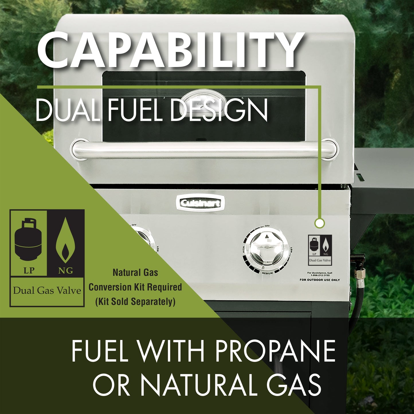 Cuisinart 2-Burner Dual Fuel Gas Grill (Propane/Natural Gas) - INACTIV ...