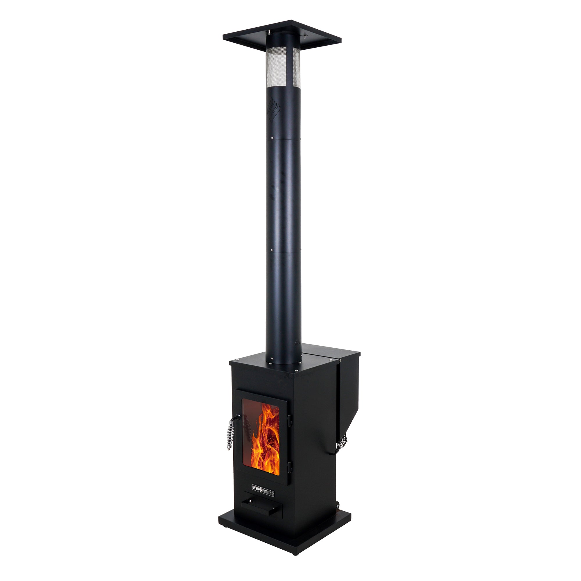 Even Embers 70,000 BTU Pellet Fueled Patio Heater with 1 Glass Panel ...