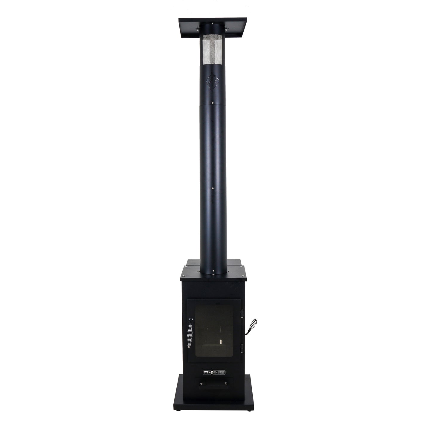 Even Embers 70,000 BTU Pellet Fueled Patio Heater with 1 Glass Panel ...