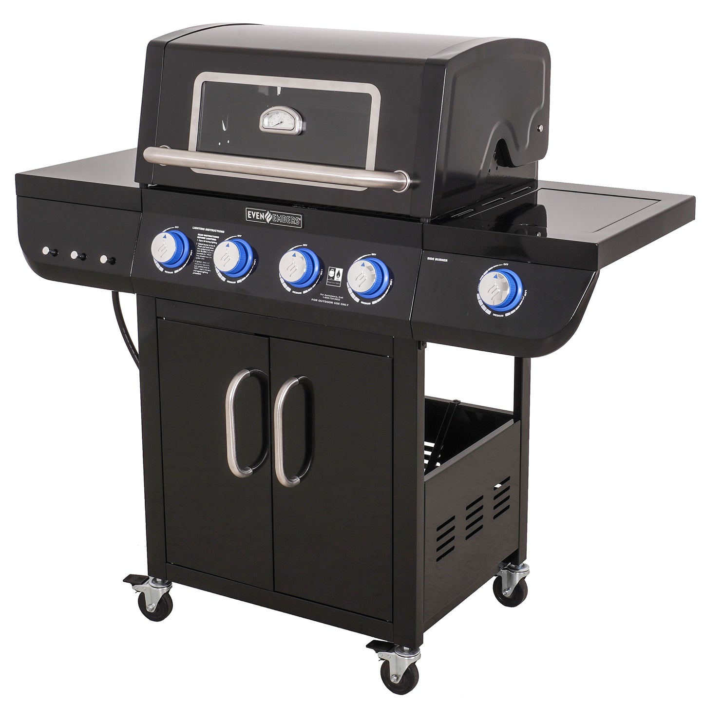 Even Embers® 4-Burner Gas Grill with Glass Window – Fair Game Group