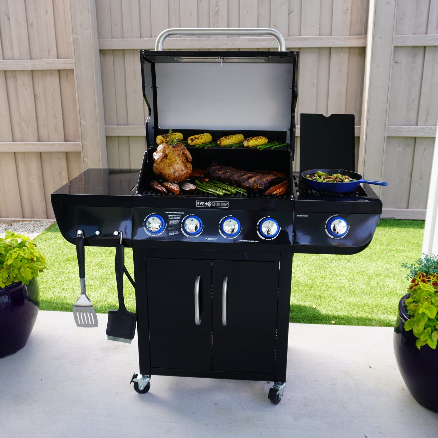 Even Embers® 4-Burner Gas Grill with Glass Window – Fair Game Group